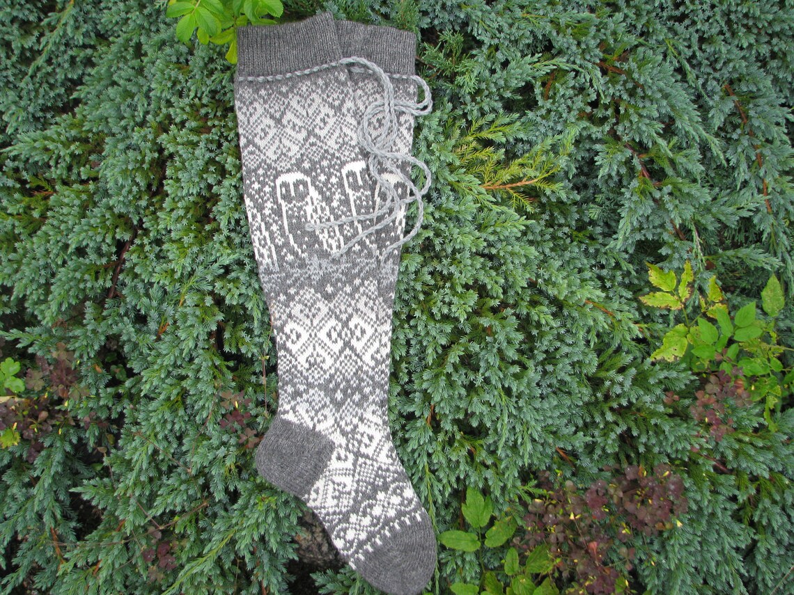 Knit Sock Wool Socks Nordic Patern Leg Warmerss Knitting | Etsy