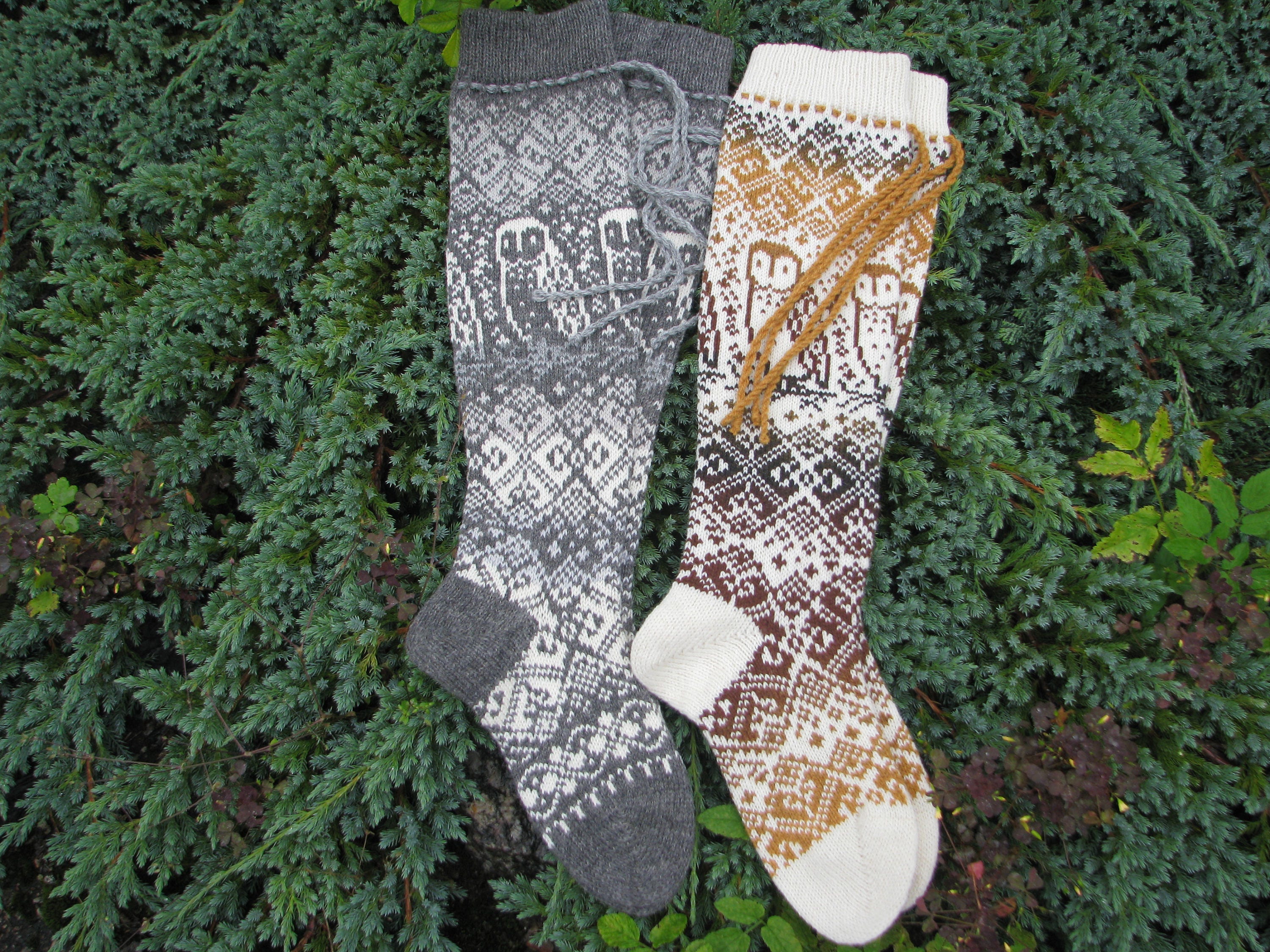 Knit Sock Wool Socks Nordic Patern Leg Warmerss Knitting Winter Long ...