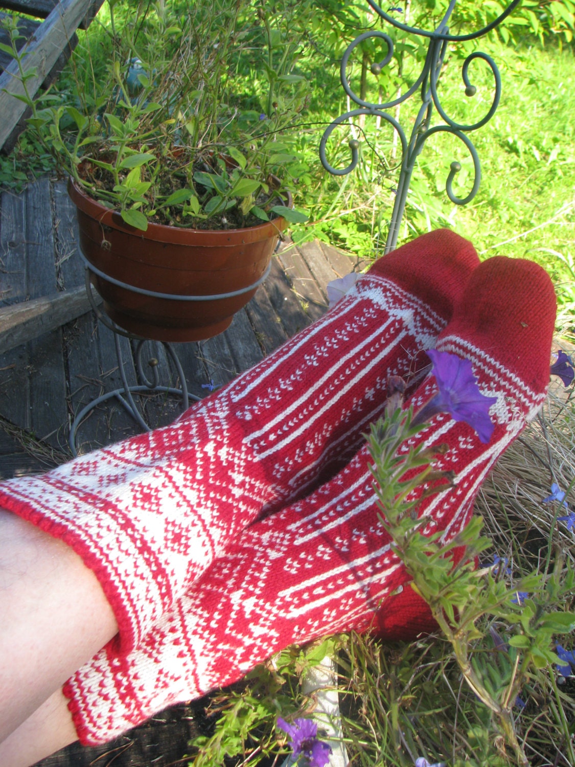 Knit Socks Wool Socks. Red Socks. Norwegian Socks. Christmas Socks ...