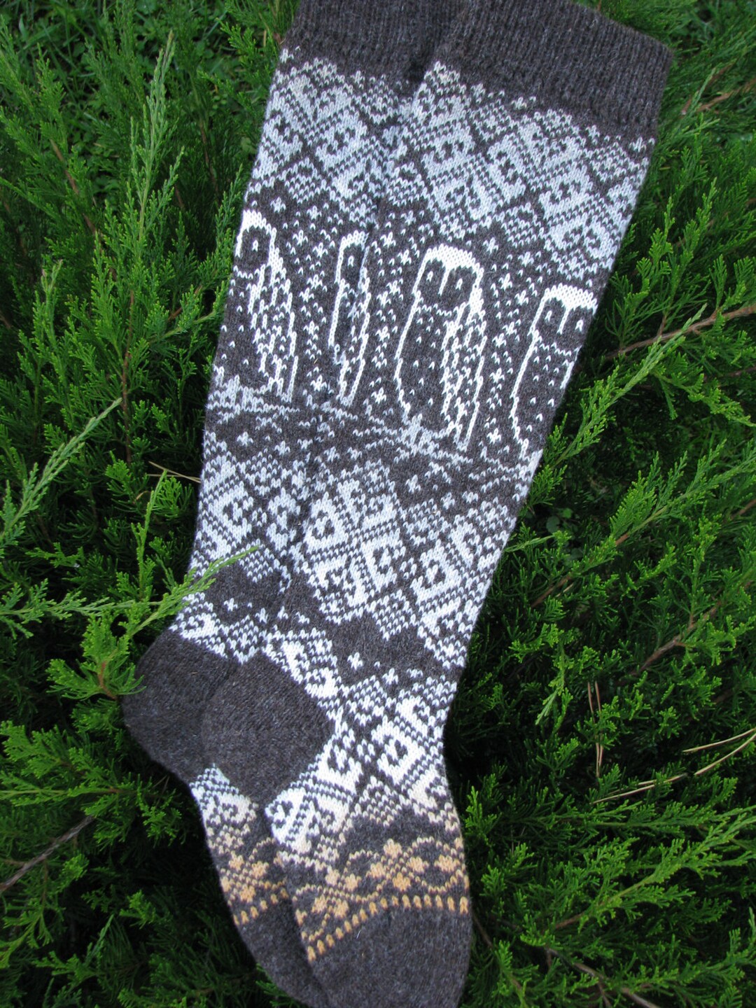 Knit Sock Wool Socks Nordic Patern Leg Warmerss Knitting Winter Long ...