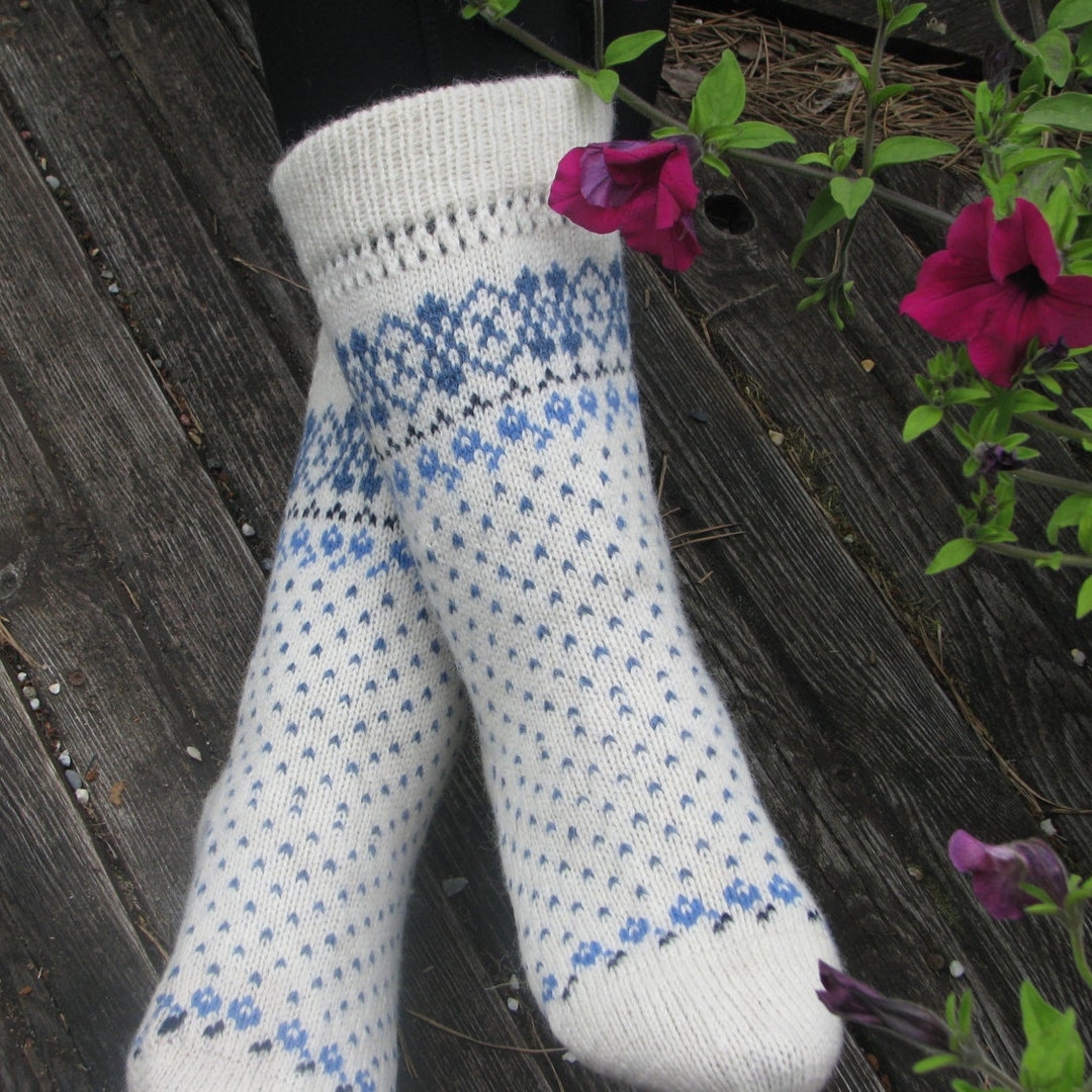 Knit Socks Wool Socks. Red Socks. Norwegian Socks. Christmas Socks ...