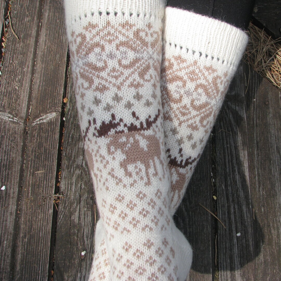 Knit Socks Wool Socks Knitted Socks Scandinavian Pattern Norwegian ...