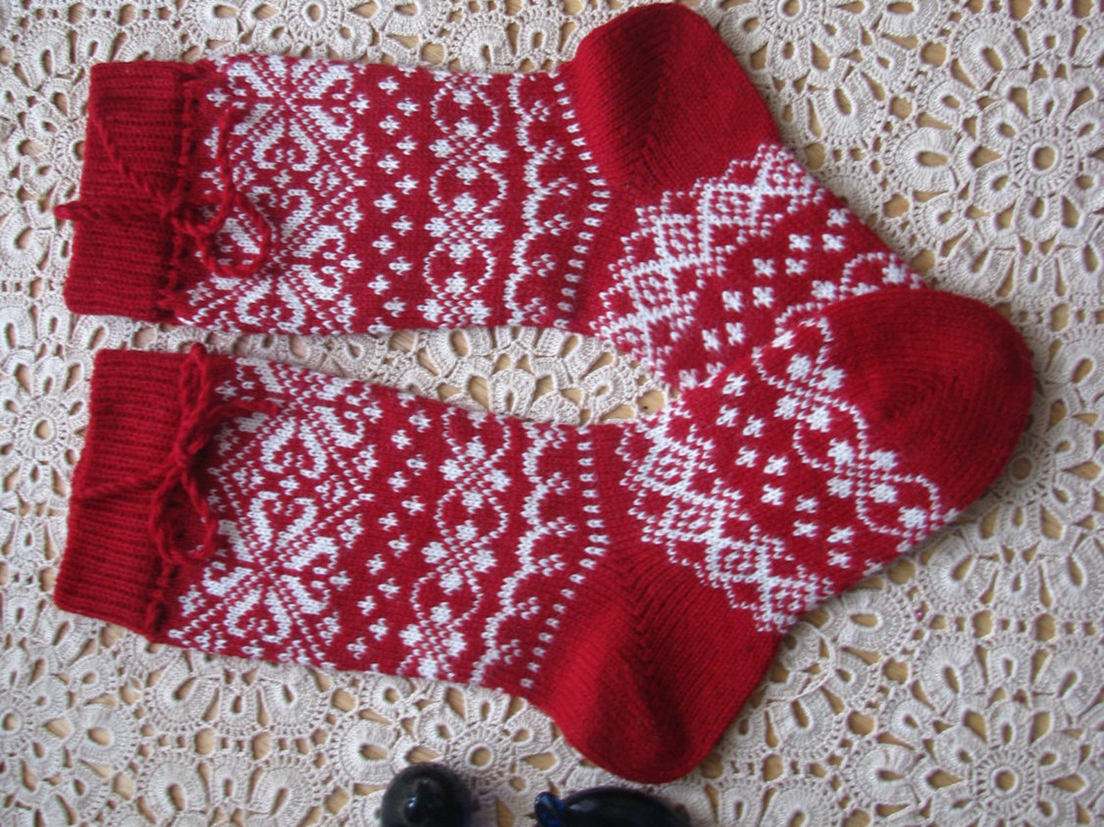 Red Knit Socks Wool Socks Knitted Socks Norwegian Socks - Etsy