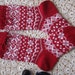 Red Knit Socks Wool Socks Knitted Socks Norwegian Socks Christmas Socks ...