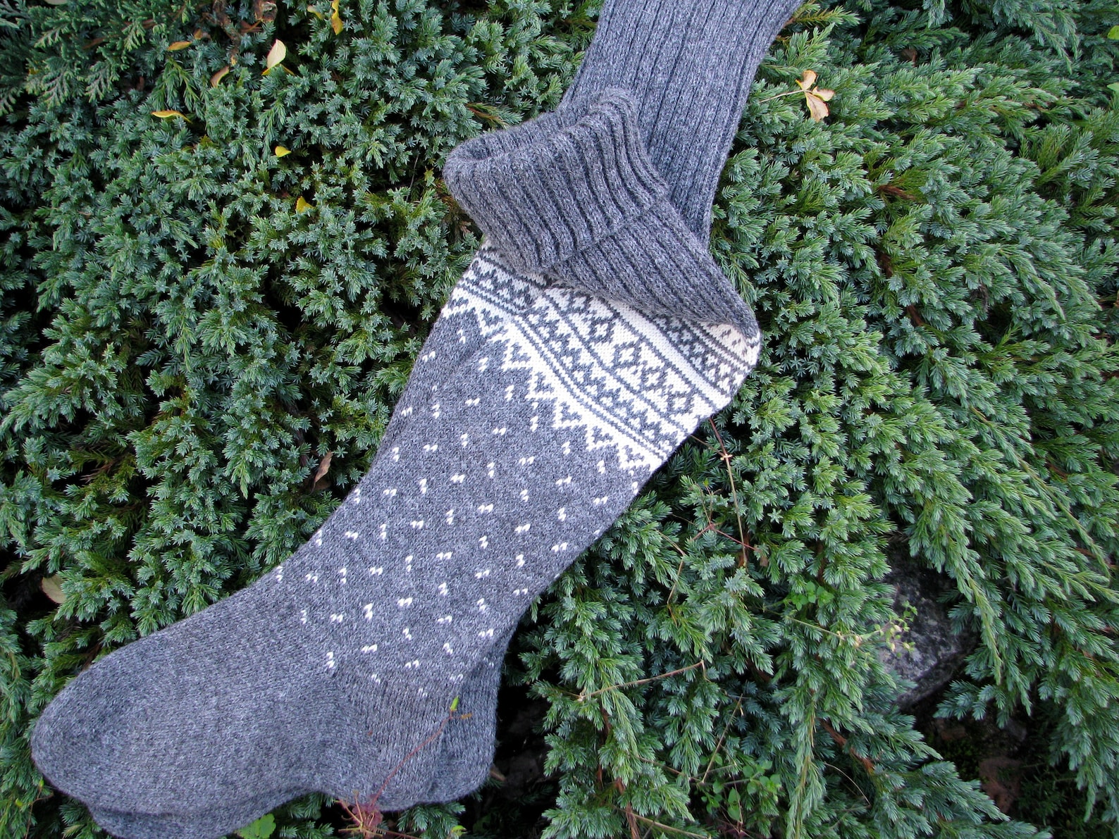 Long Knit Socks Wool Socks Norwegian Socks Fair Isle Christmas - Etsy