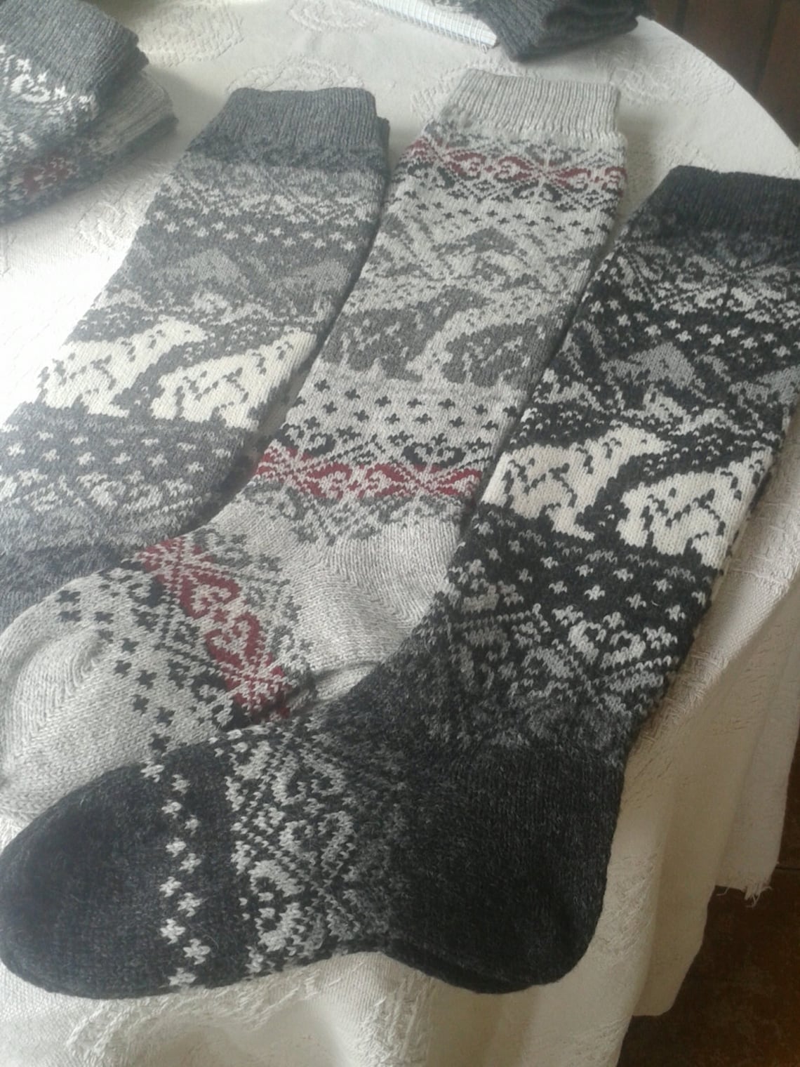 Long knit socks Wool socks. Norwegian socks. Christmas socks | Etsy