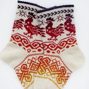 Knit Warm Socks Wool Socks Christmas Socks Present Norwegian Pattern ...