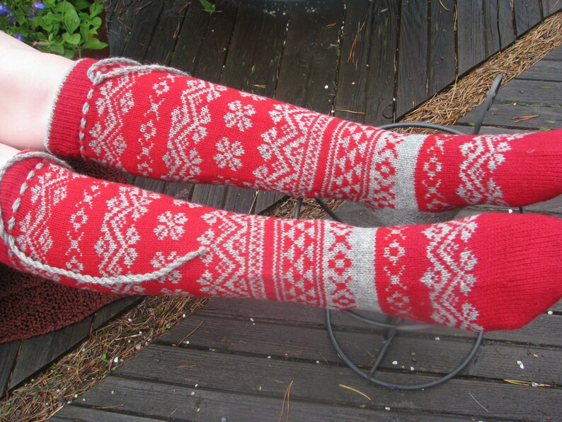 Knit Long Socks.high Socks Knitted Socks. Wool Socks Red Socks ...