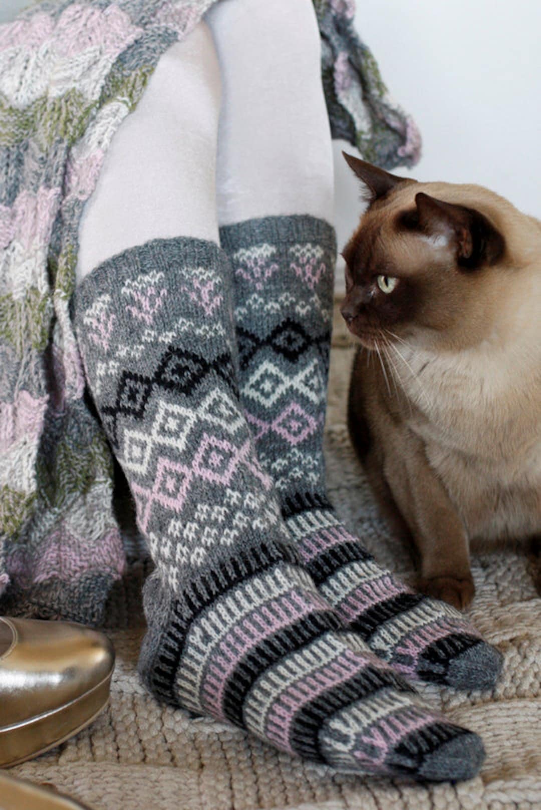 Knit Socks Wool Socks Knitted Socks Scandinavian Pattern Norwegian ...