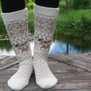 Knit Socks Wool Socks Knitted Socks Scandinavian Pattern Norwegian ...