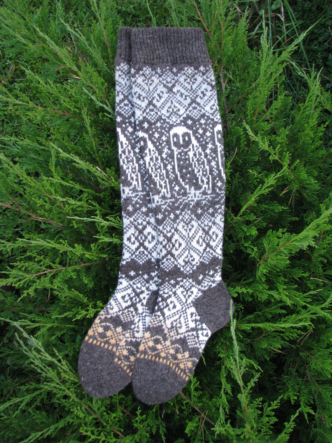 Knit Sock Wool Socks Nordic Patern Leg Warmerss Knitting Winter Long ...