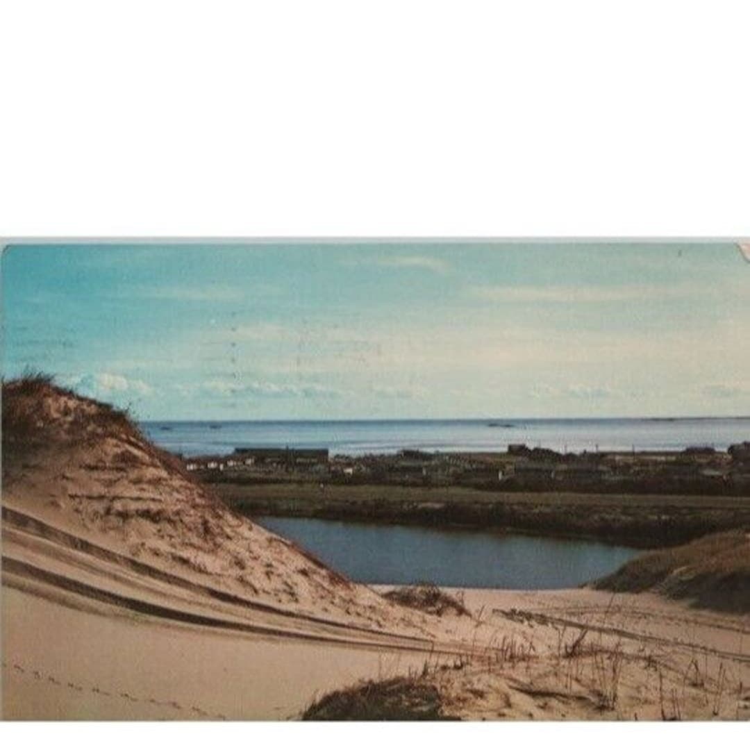 Sand Dunes Along Outer Cape Cod With Bay in Background Postcard - Etsy