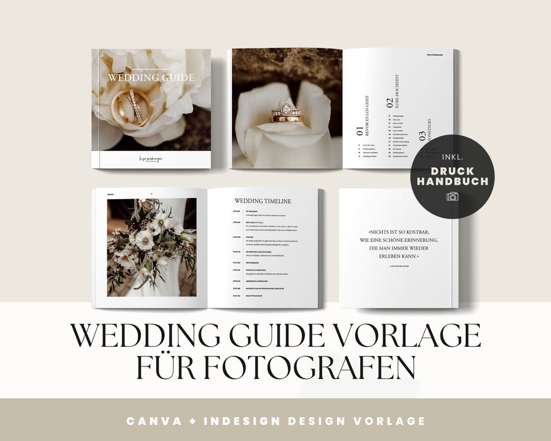 Canva + Indesign Design Template · Wedding Guide Wedding Photography ...