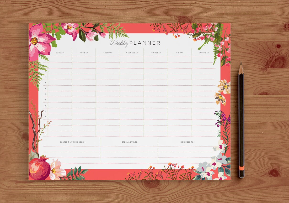 Weekly Planner Printable, Weekly Schedule, 2017 Weekly Planner ...