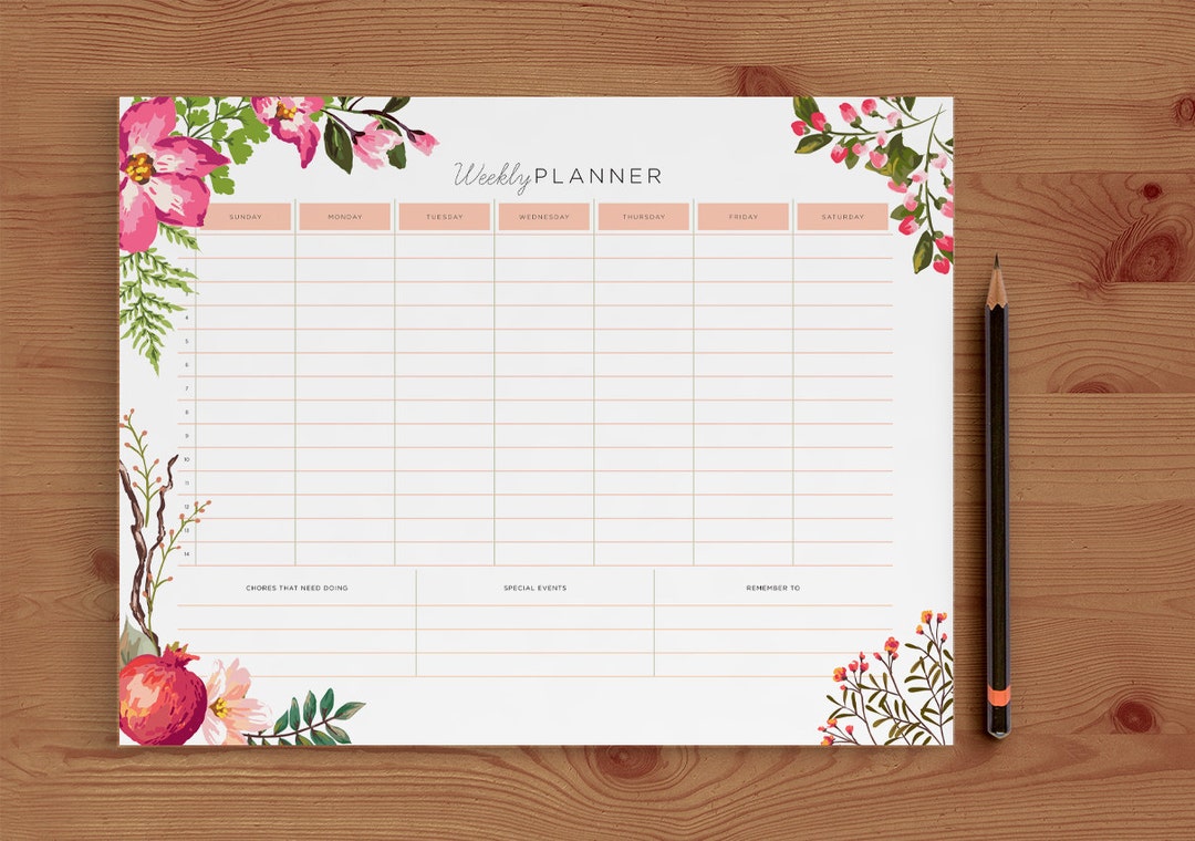 Weekly Planner Printable, Weekly Schedule, 2017 Weekly Planner ...