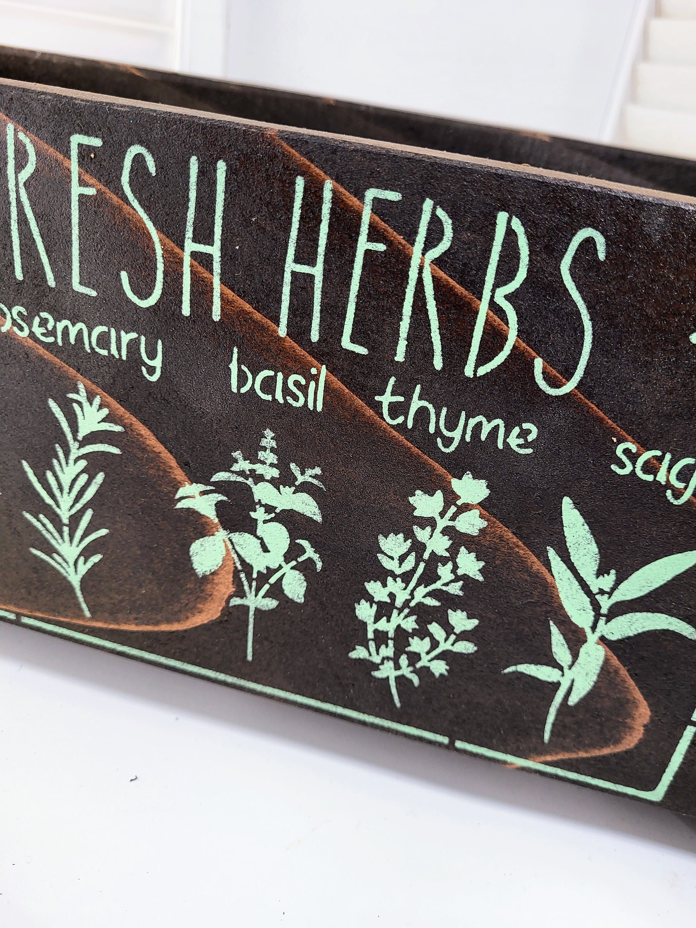 Wood Planter Box/ Herb Garden/ Sequoia Herb Box/ fresh Herbs Box/ 18 ...