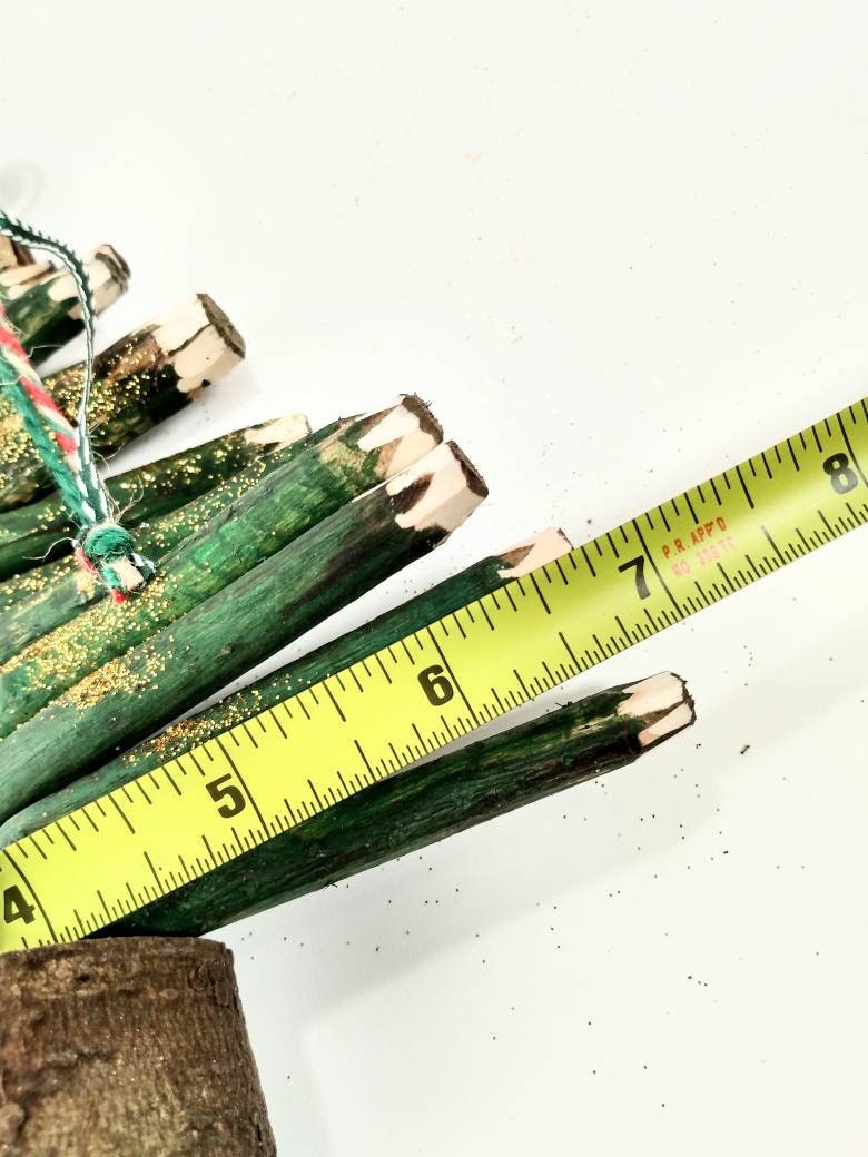 Rustic Green Wood Stick Christmas Tree: Small Space Decor - Etsy