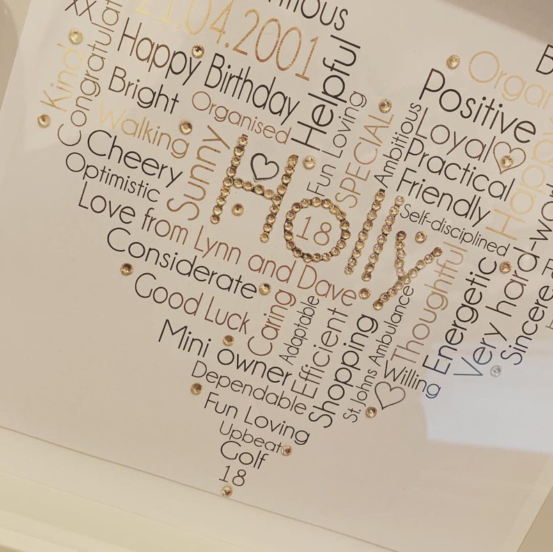 Personalised Word Art Picture Word Art Personalised Gift - Etsy UK