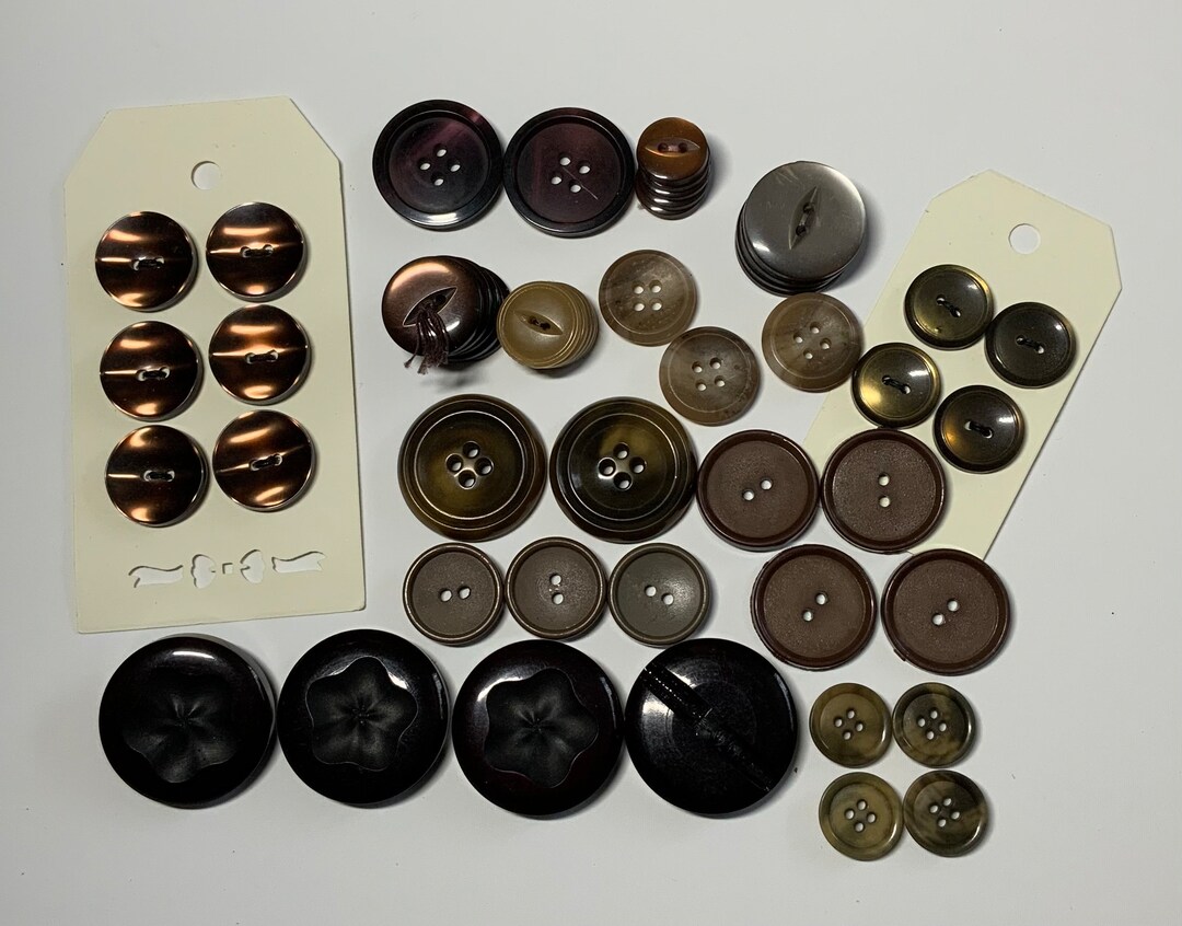 Vintage Brown Buttons - Etsy
