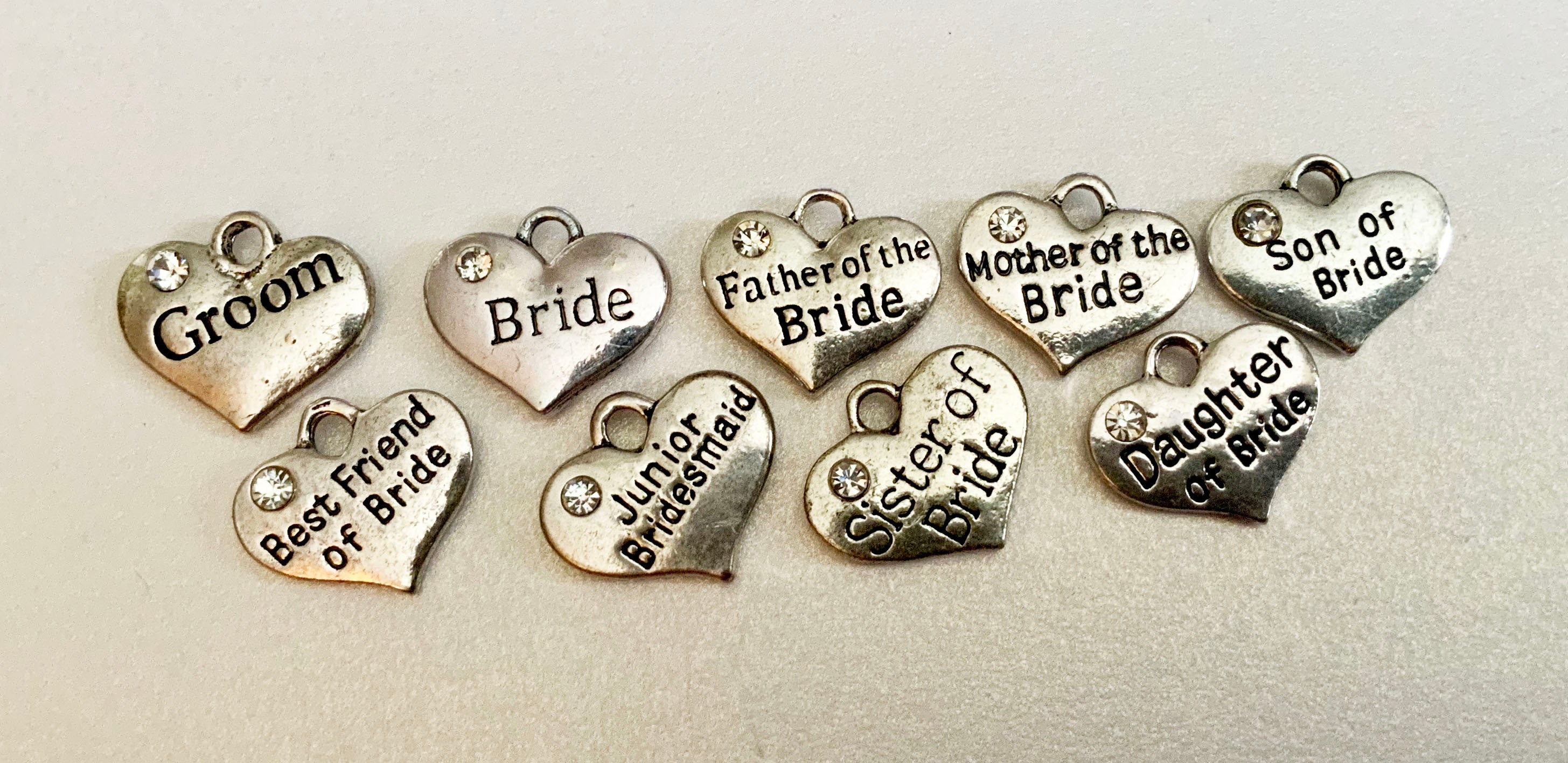 Wedding Charms for Bride and Groom, Champagne Glass Charm, Bridal Party ...