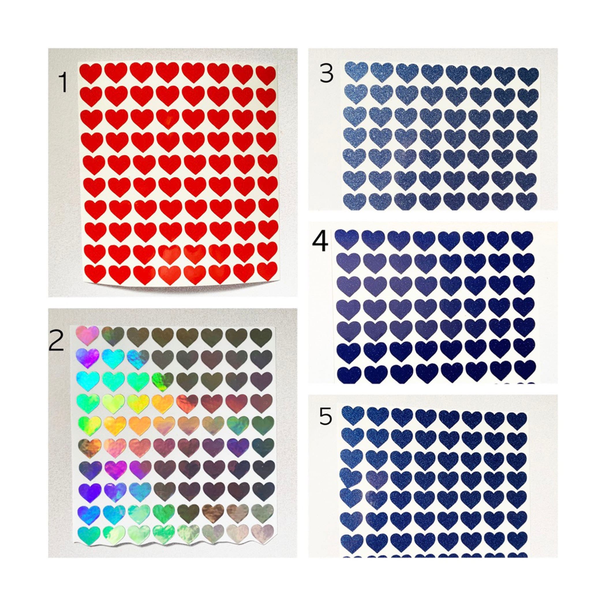 100 Small Heart Stickers Envelope Seals Glitter Stickers Glitter Hearts ...