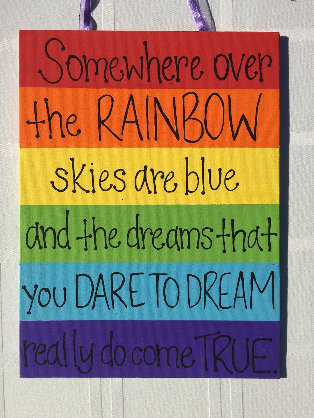 Somewhere Over the Rainbow Painting - Etsy