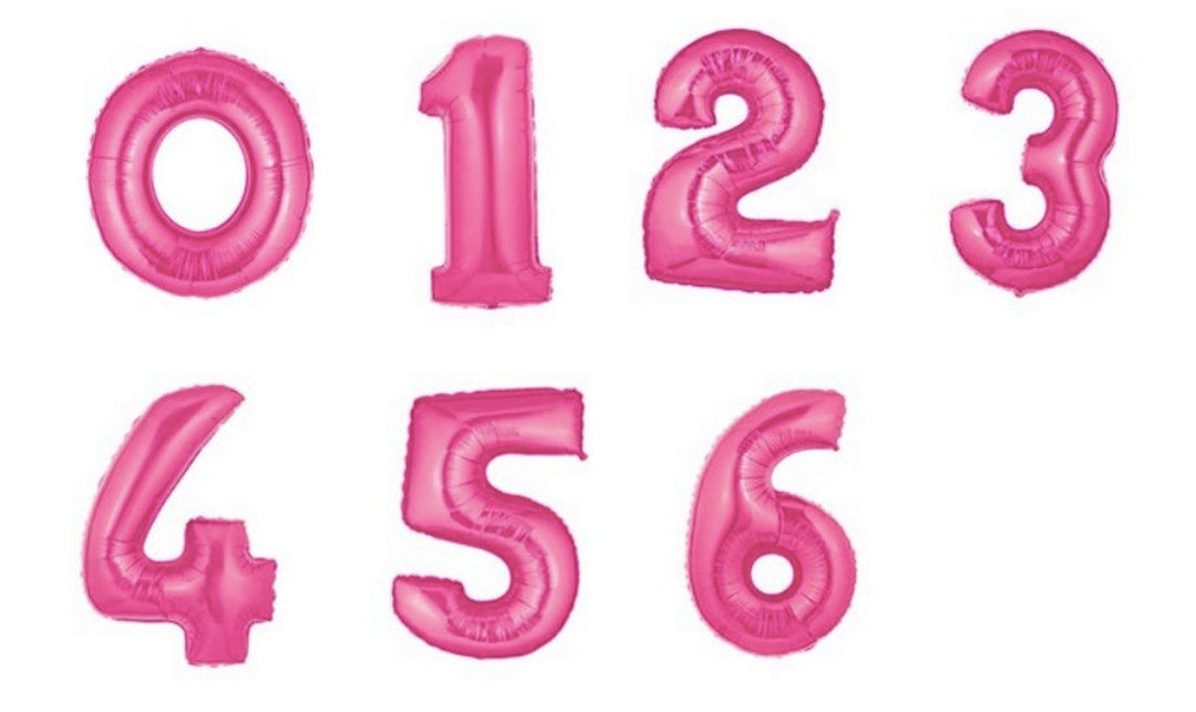 40" Pink Number Mylar Balloon // Giant Number Foil Pink Balloon ...