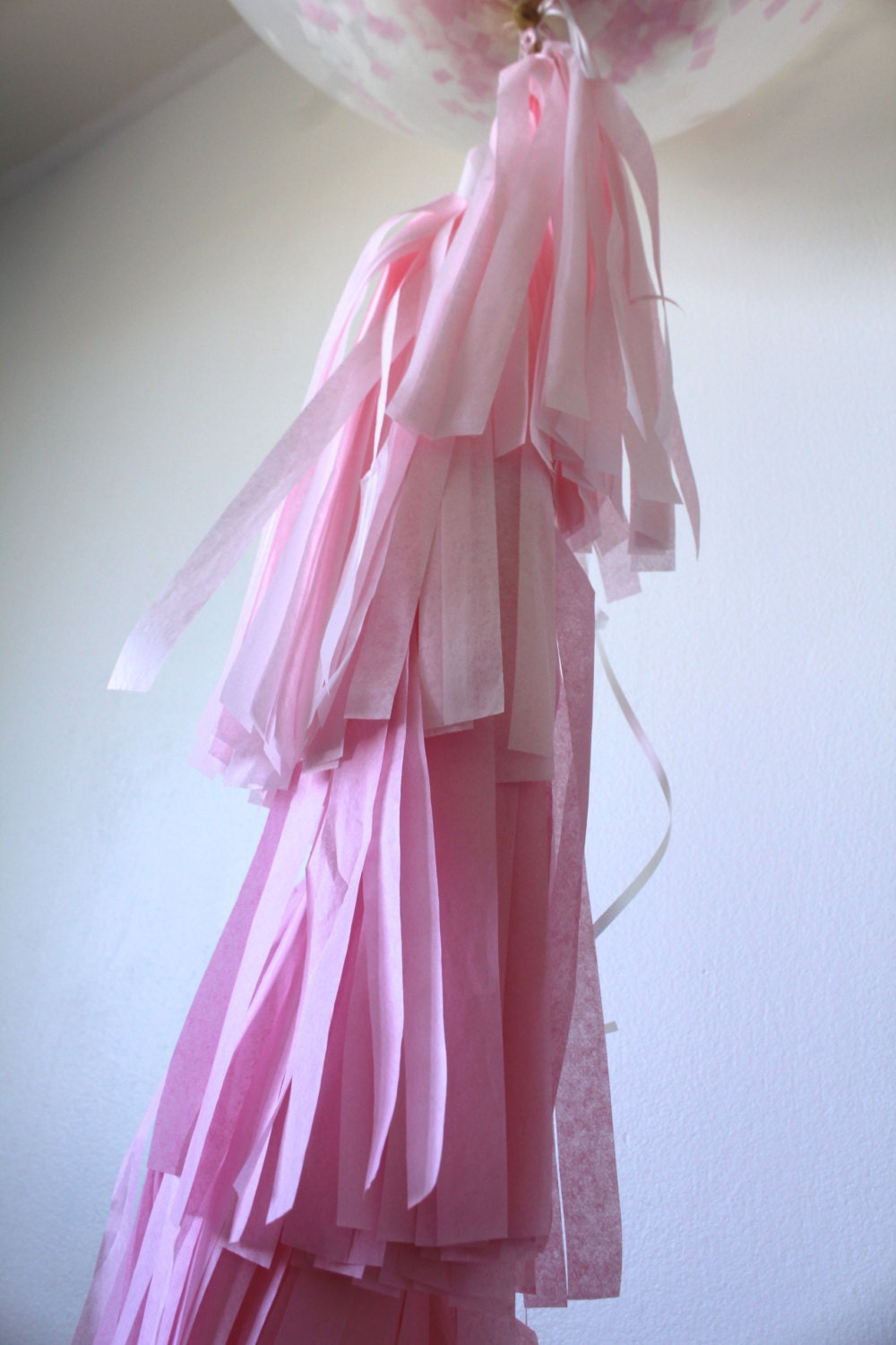 Giant 36 Inch Balloon With Pink and Ivory Confetti and Pink Tassel ...