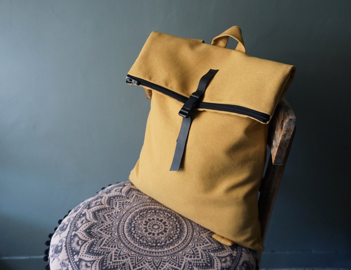 Convertible Backpack Yellow Laptop Bag Waterproof Canvas | Etsy
