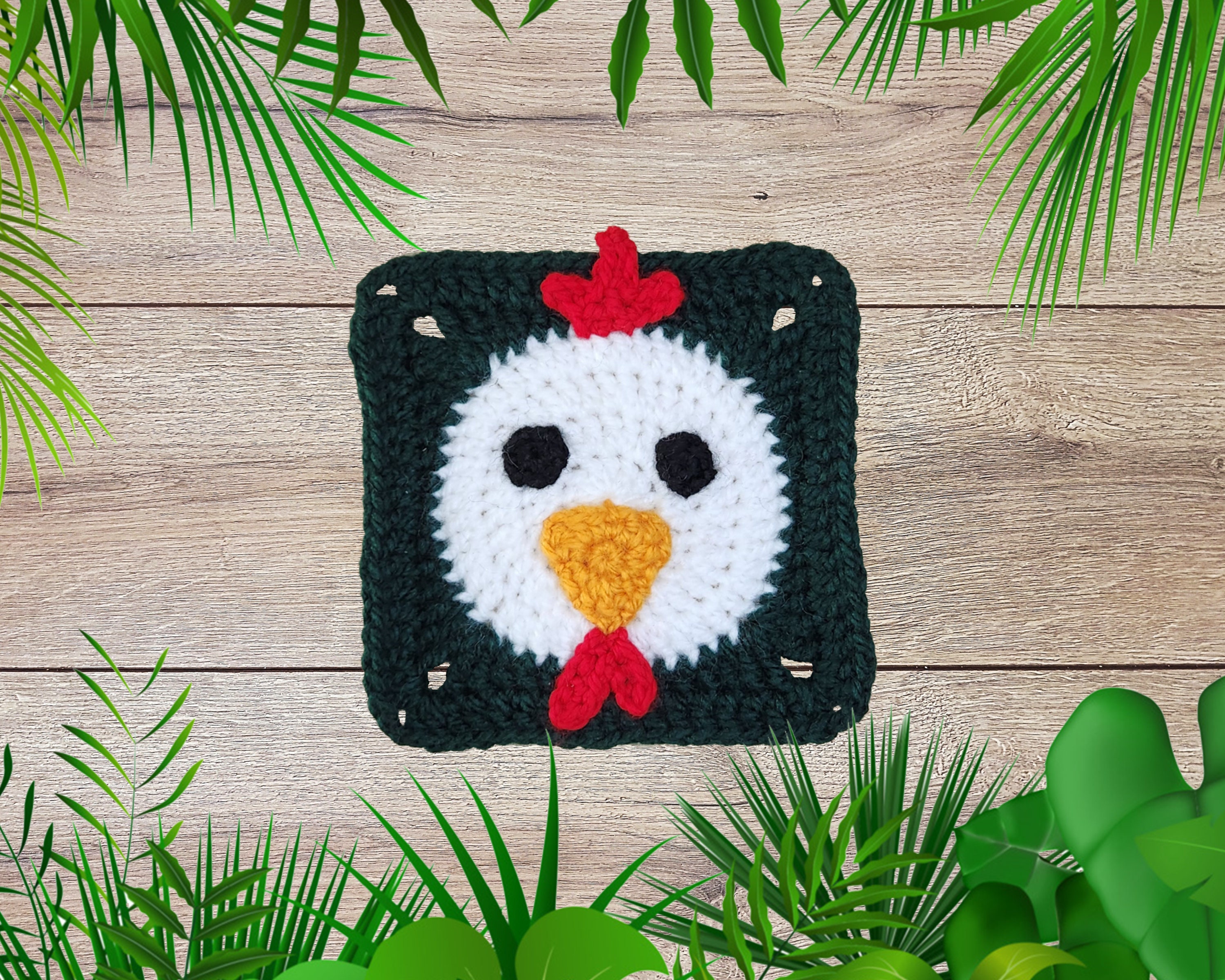 Chicken Granny Square Crochet Pattern Crochet Jungle Blanket - Etsy Canada