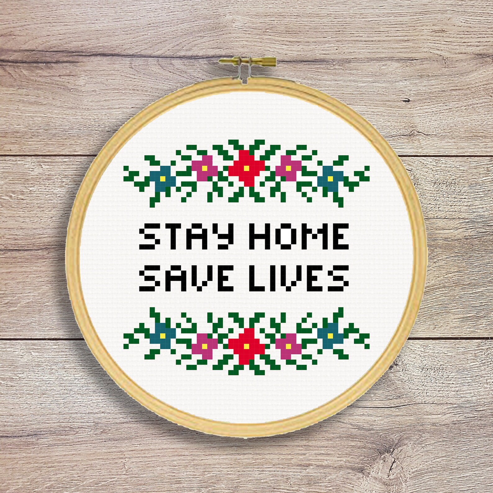 Stay Home Save Lives Cross Stitch Pattern Stay Home Cross - Etsy