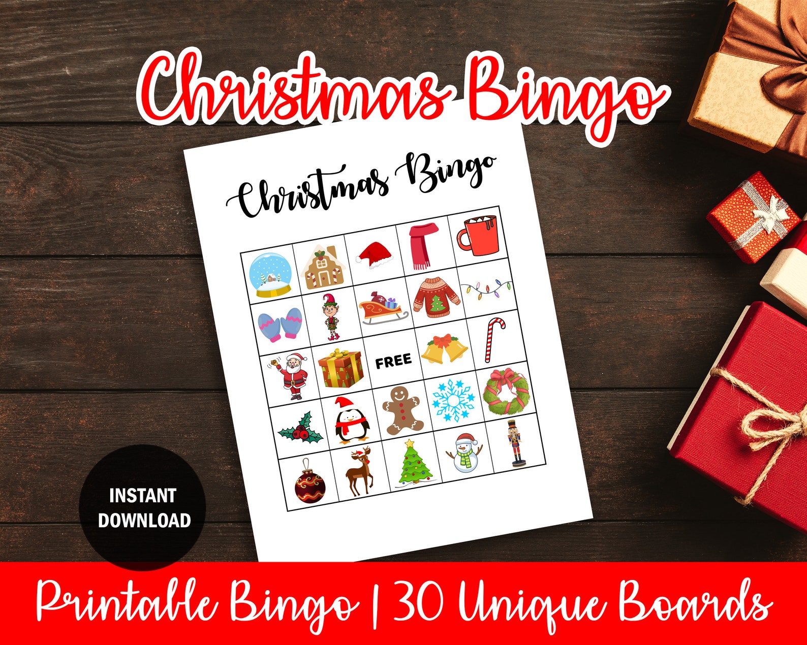 Christmas Bingo Printable Printable Christmas Game | Etsy