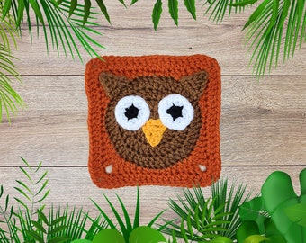 Owl Granny Square Crochet Pattern - Etsy
