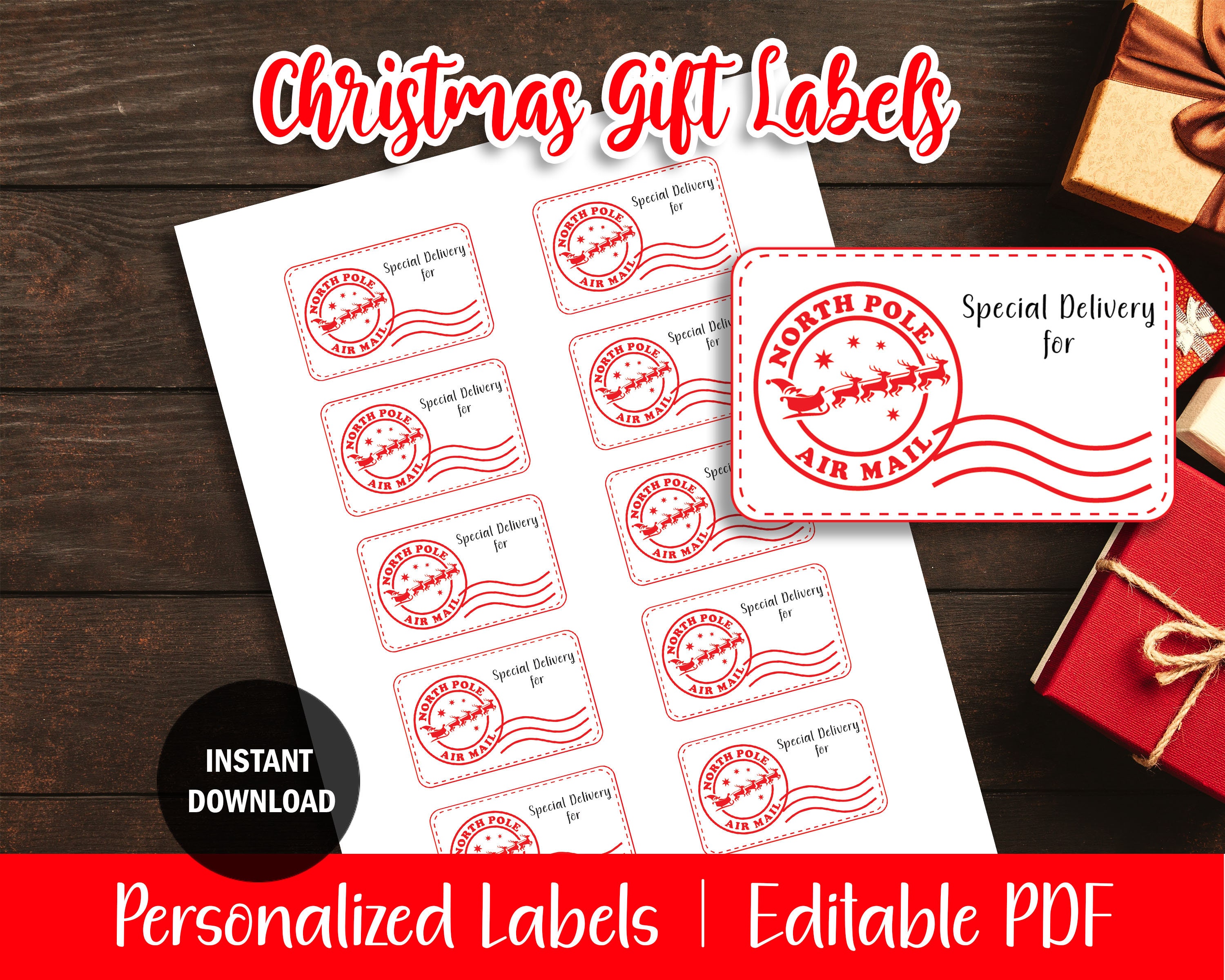 Personalized Special Christmas Present Labels Editable - Etsy