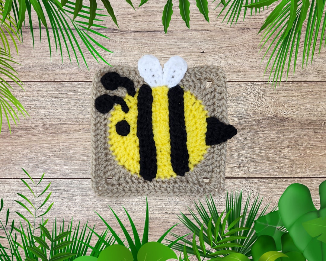 Bee Granny Square Crochet Pattern | Crochet Jungle Blanket | Crochet ...