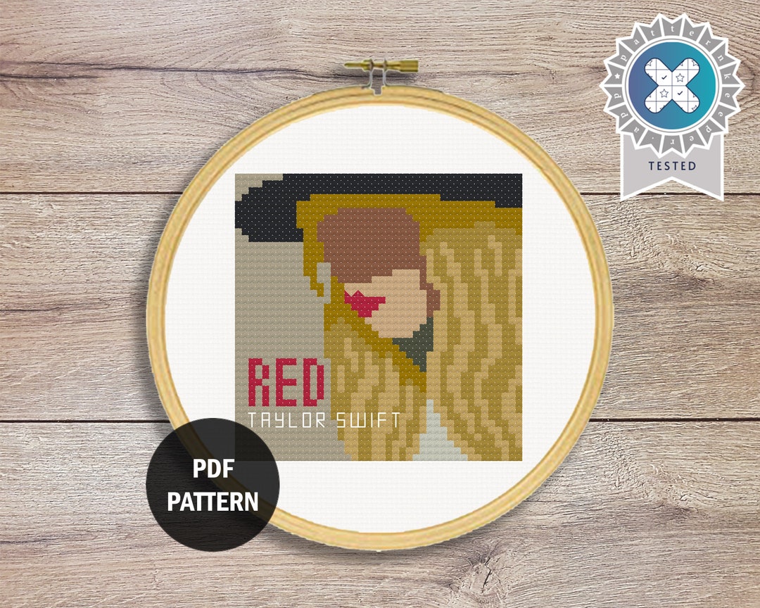 Red Album Cover Cross Stitch Pattern Taylor Swift Cross - Etsy