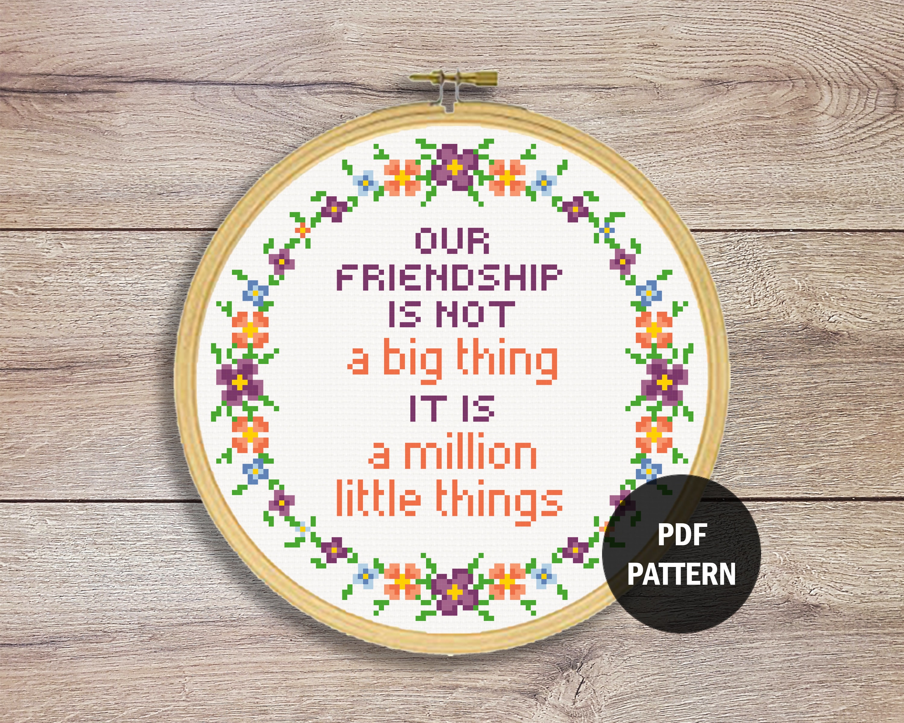 Friendship Quote Cross Stitch Pattern Friendship Cross - Etsy