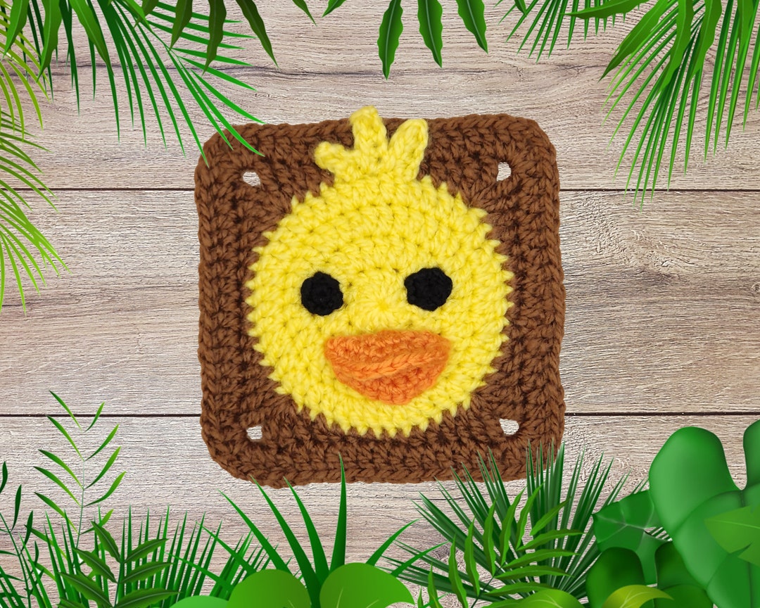 Duck Granny Square Crochet Pattern | Crochet Jungle Blanket | Crochet ...