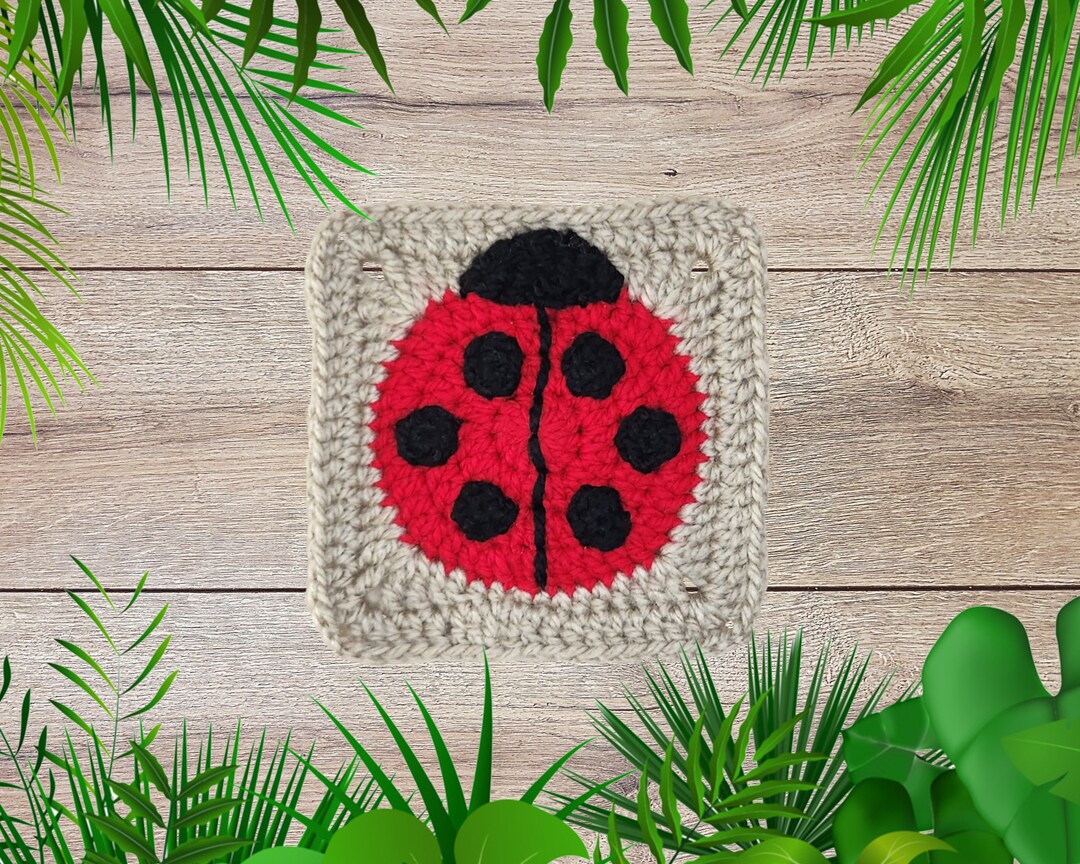Ladybug Granny Square Crochet Pattern | Crochet Jungle Blanket ...