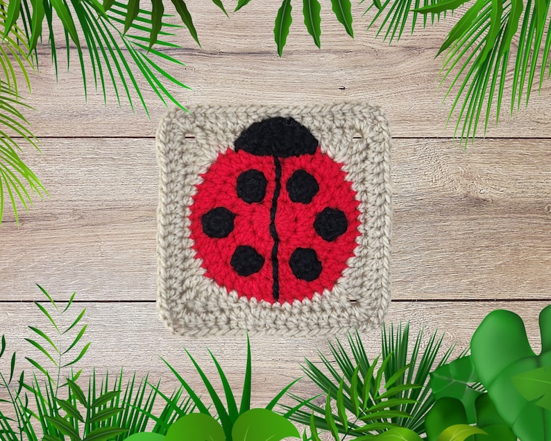 Ladybug Granny Square Crochet Pattern Crochet Jungle Blanket - Etsy
