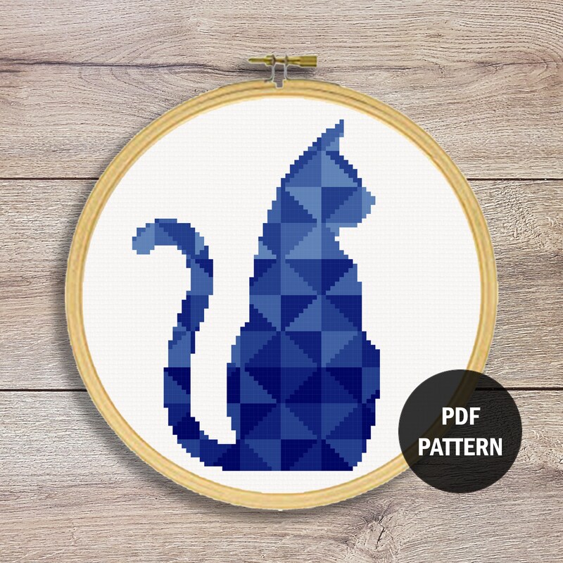 Geometric Cat - Etsy