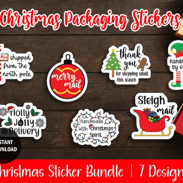 Christmas Business Stickers - Etsy