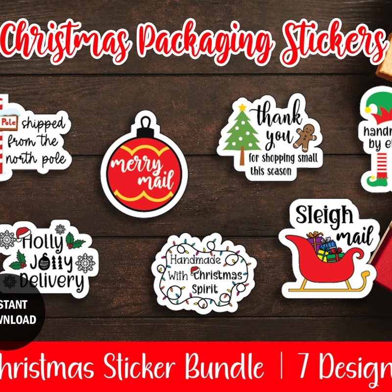 Christmas Business Stickers - Etsy