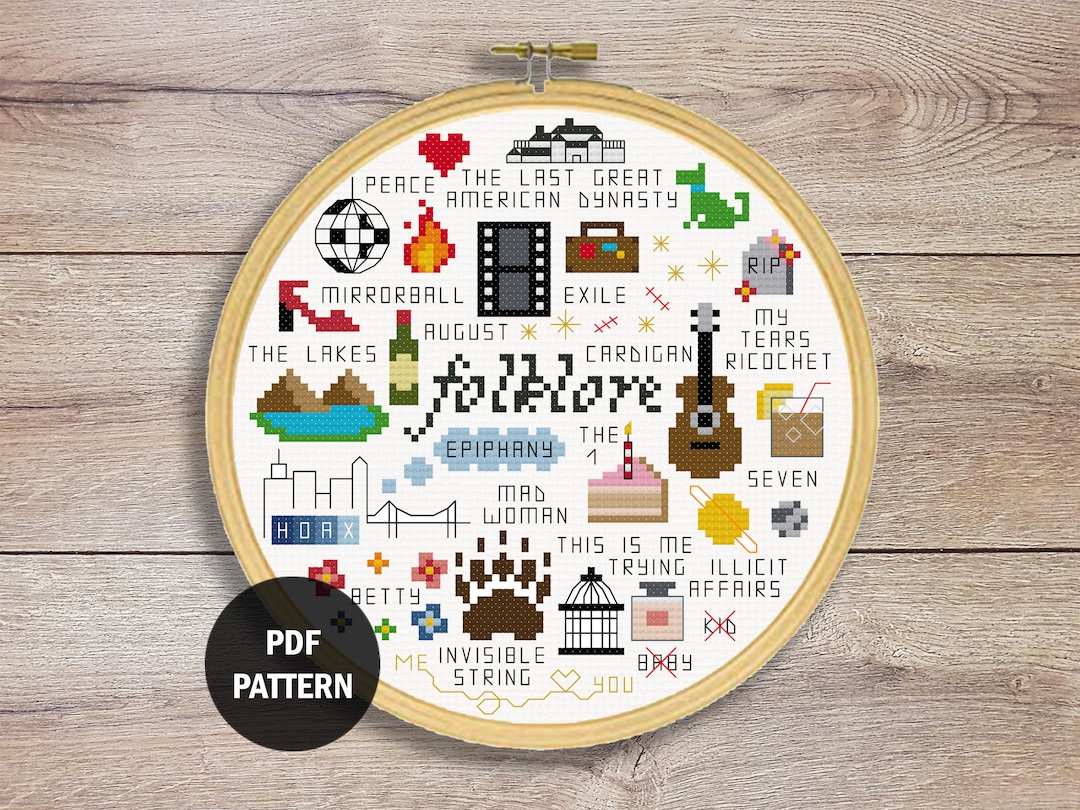 Folklore Taylor Swift Album Summary Cross Stitch Pattern Taylor Swift ...