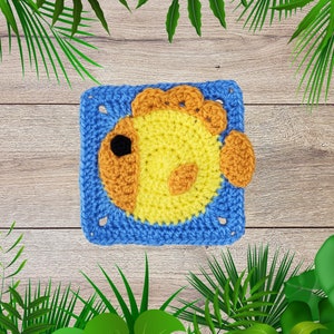 Fish Granny Square Crochet Pattern Crochet Jungle Blanket Crochet ...