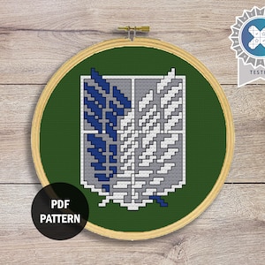 Aot Survey Corps Cross Stitch Pattern Attack on Titan Cross Stitch ...