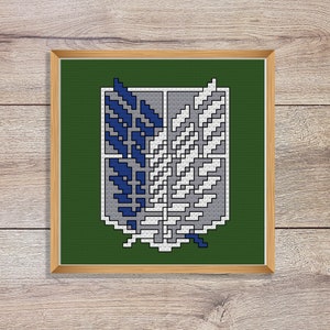 Aot Survey Corps Cross Stitch Pattern Attack on Titan Cross Stitch ...