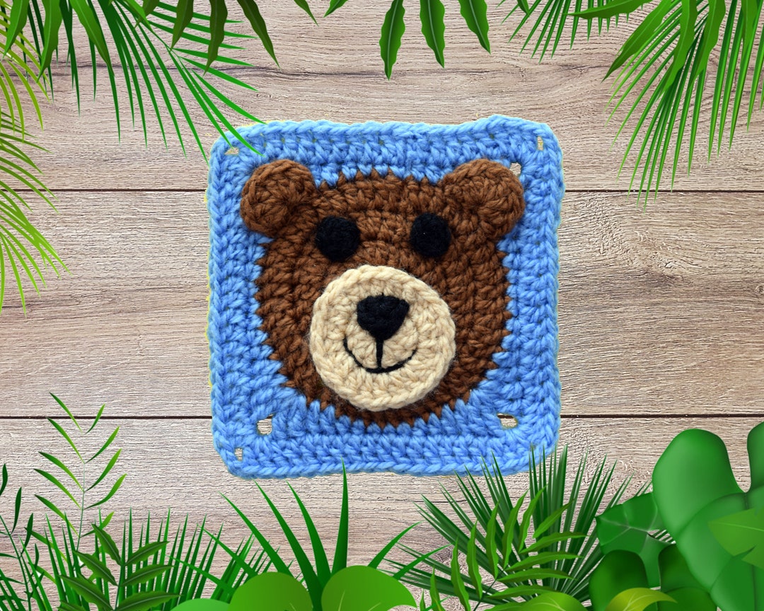 Bear Granny Square Crochet Pattern | Crochet Jungle Blanket | Crochet ...
