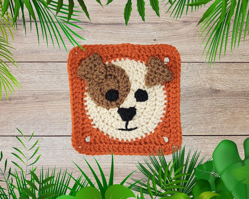 Dog Granny Square Crochet Pattern Crochet Jungle Blanket - Etsy