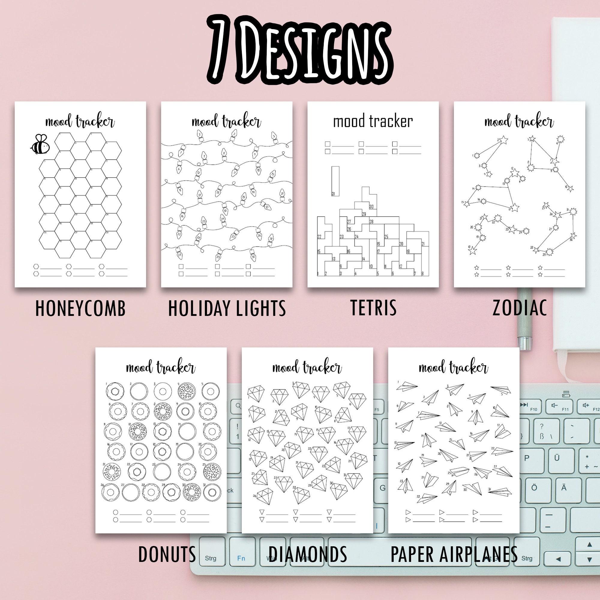 Mood Tracker Bundle Printable Mood Chart Bullet Journal - Etsy UK